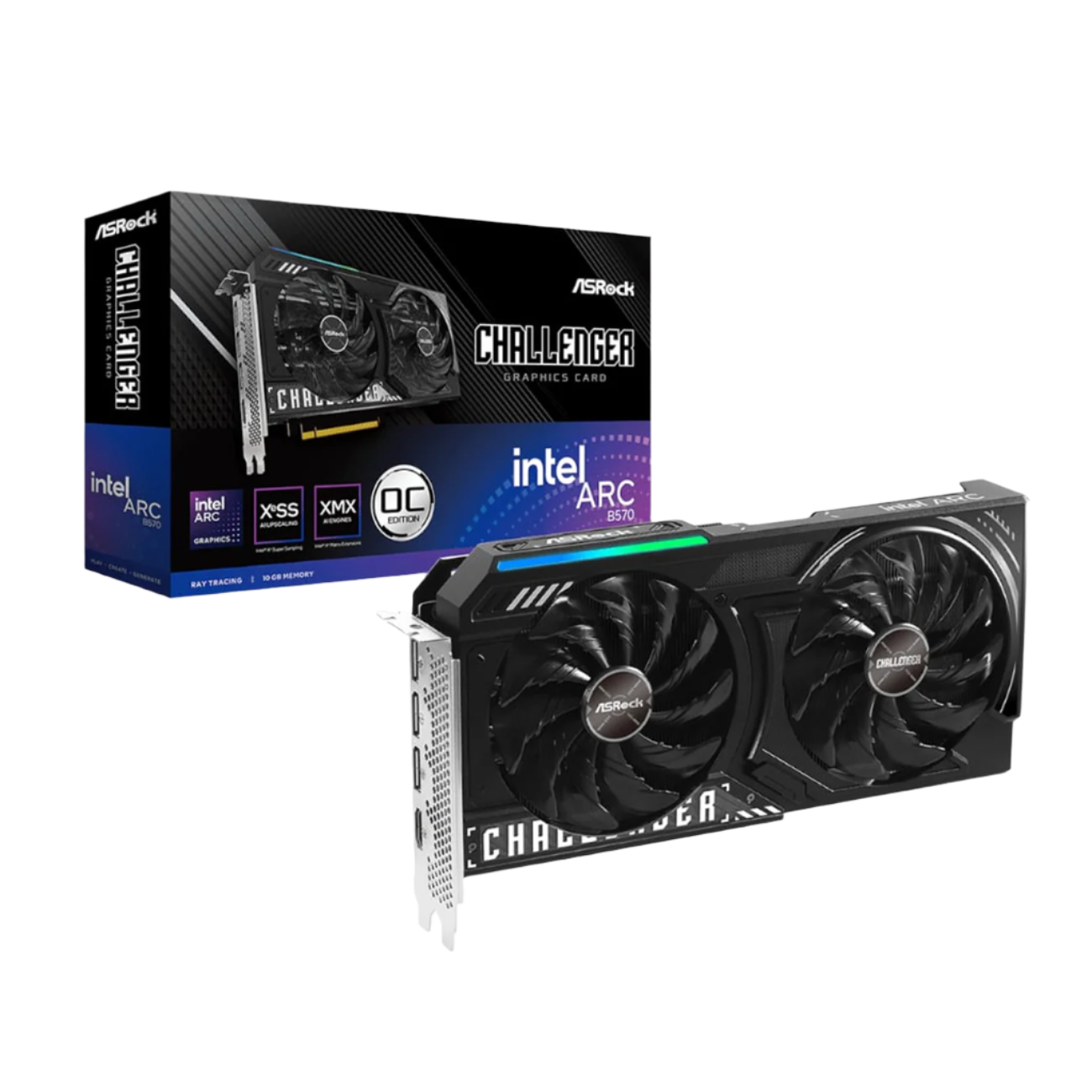 ASRock Intel Arc B570 Challenger OC 10GB GDDR6 160-BIT Graphics Card ...