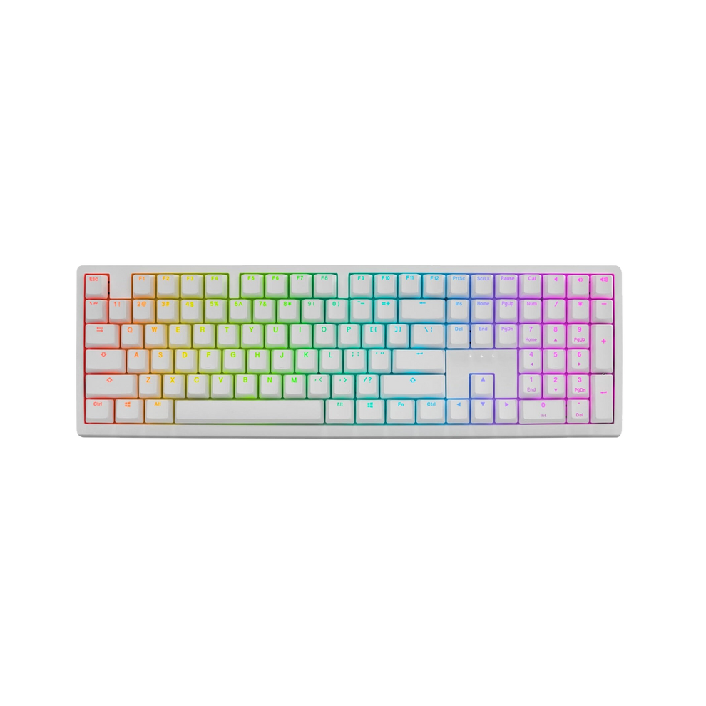 Ducky Zero 6108 Wireless White Keyboard 100% RGB Gaming Keyboard ...